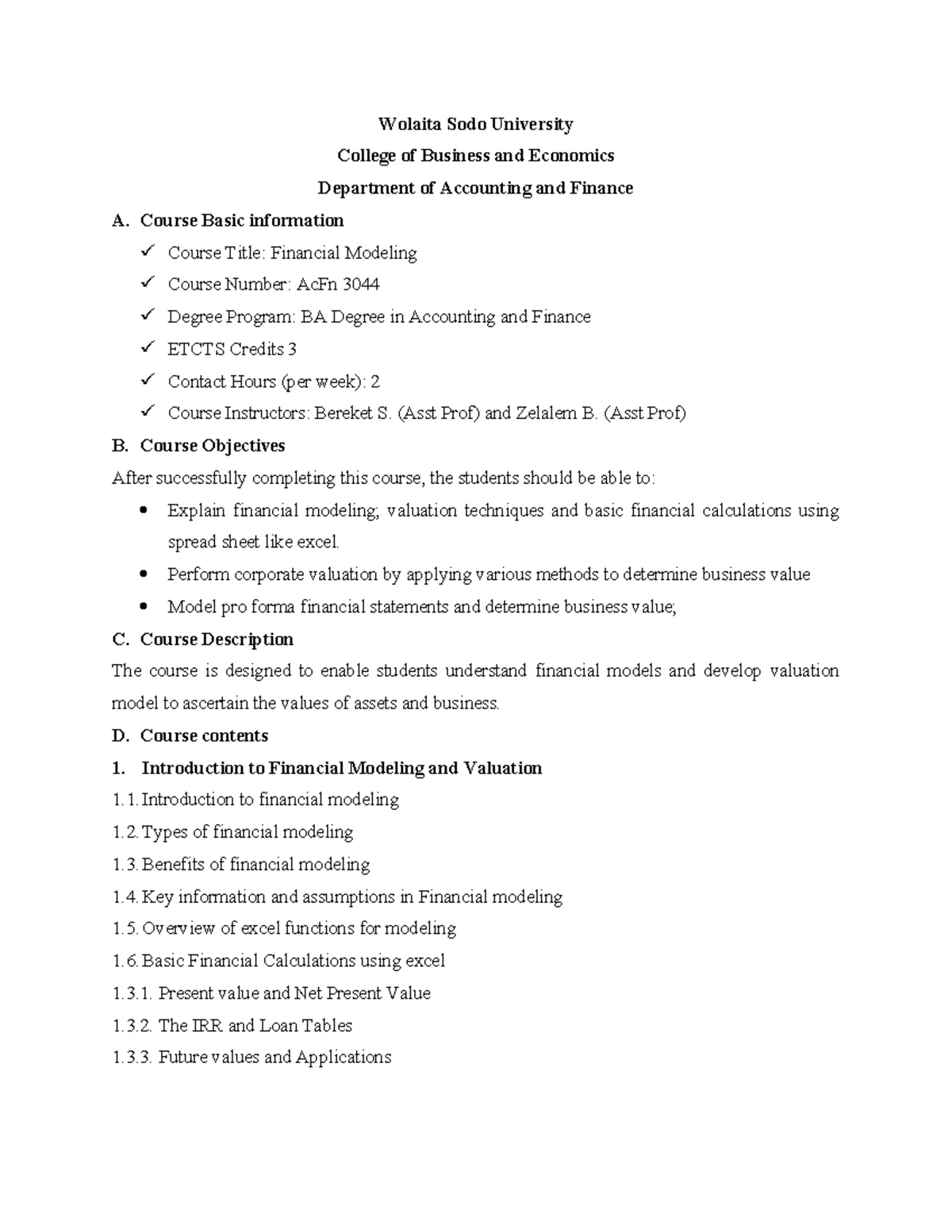 Financial Management II - Financial Management II Course Material (AcFn ...