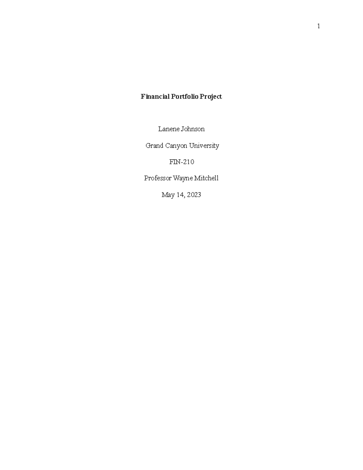 FIN- Financial Portfolio Project Reflection & Budget Planning Guide ...