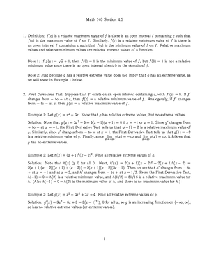 MATH 140 - EXAM 1 REVIEW SHEET: Concepts and Methods - MATH 140 - EXAM 1 REVIEW SHEET This ...