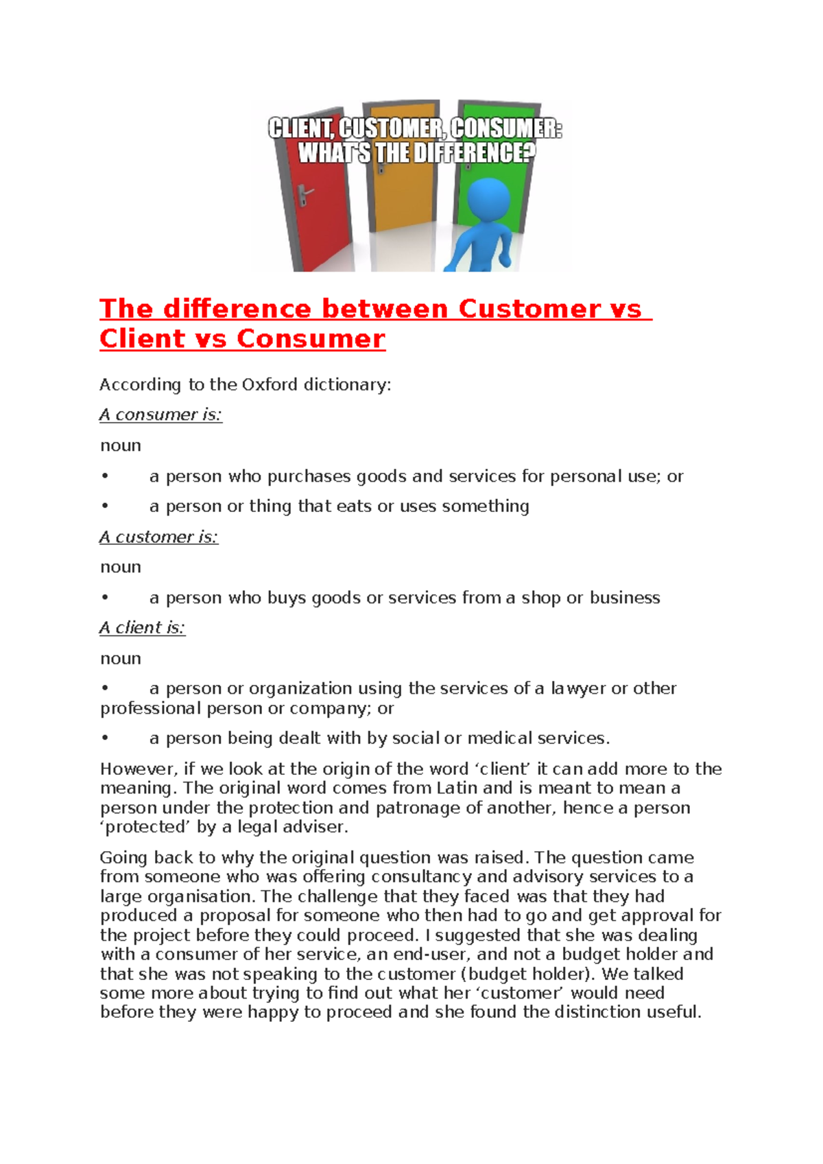 Customer vs Client vs Consumer - The difference between Customer vs ...