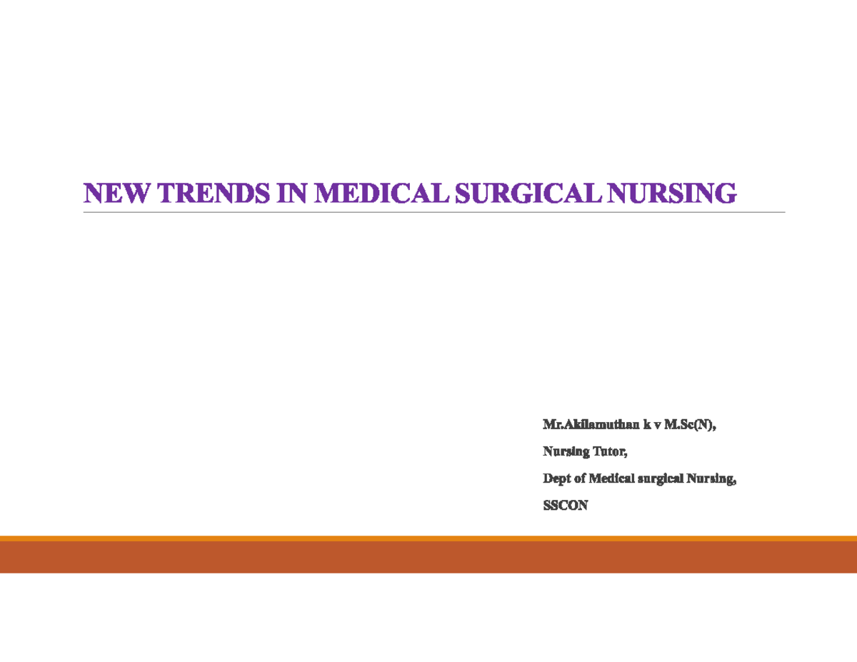 Trends in Medical Surgical Nursing (MSN) - Key Insights and Updates ...