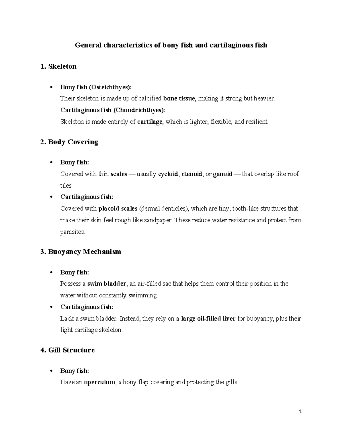 General Characteristics of Bony & Cartilaginous Fish: A Comparative ...