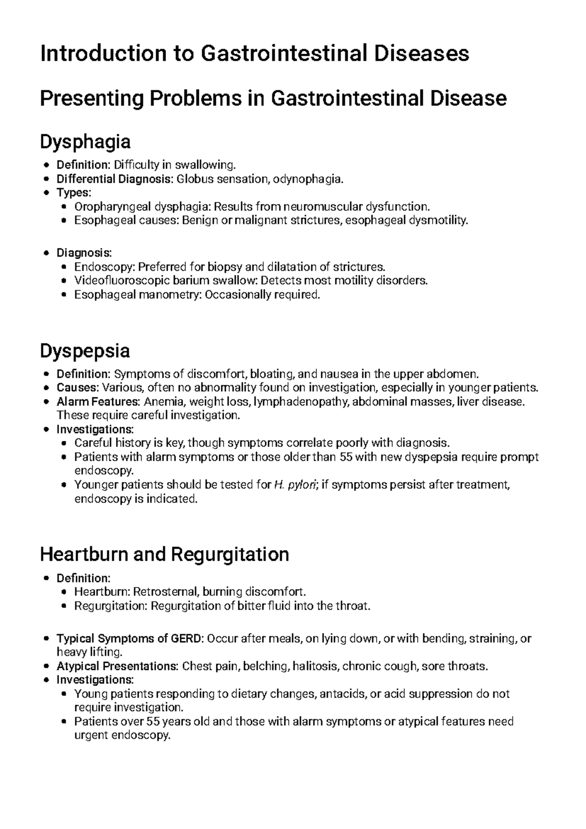Introduction to Gastrointestinal Diseases: Study Guide (GI101) - Studocu