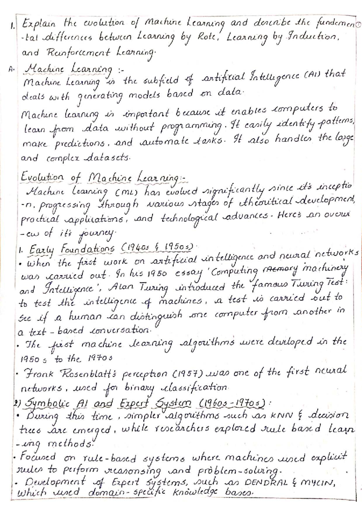 Machine Learning Evolution: Key Differences in Learning Types - Studocu