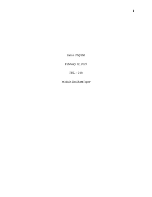 Module Four Short Paper - 1 Jamie Chrystal February 2, 2025 IDS – 150 ...