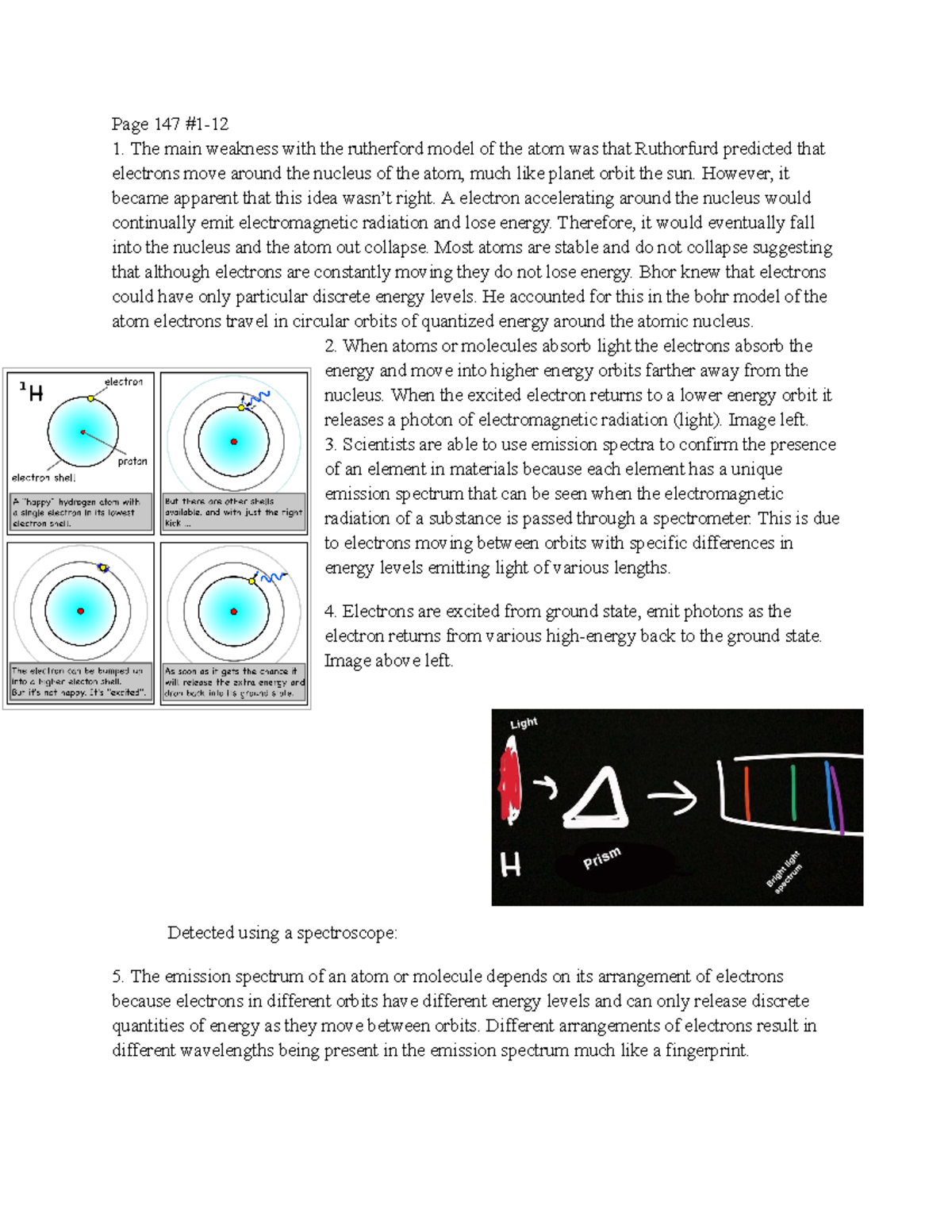 Chemistry 3.2 Homework #2: Atom Models and Emission Spectra Analysis ...