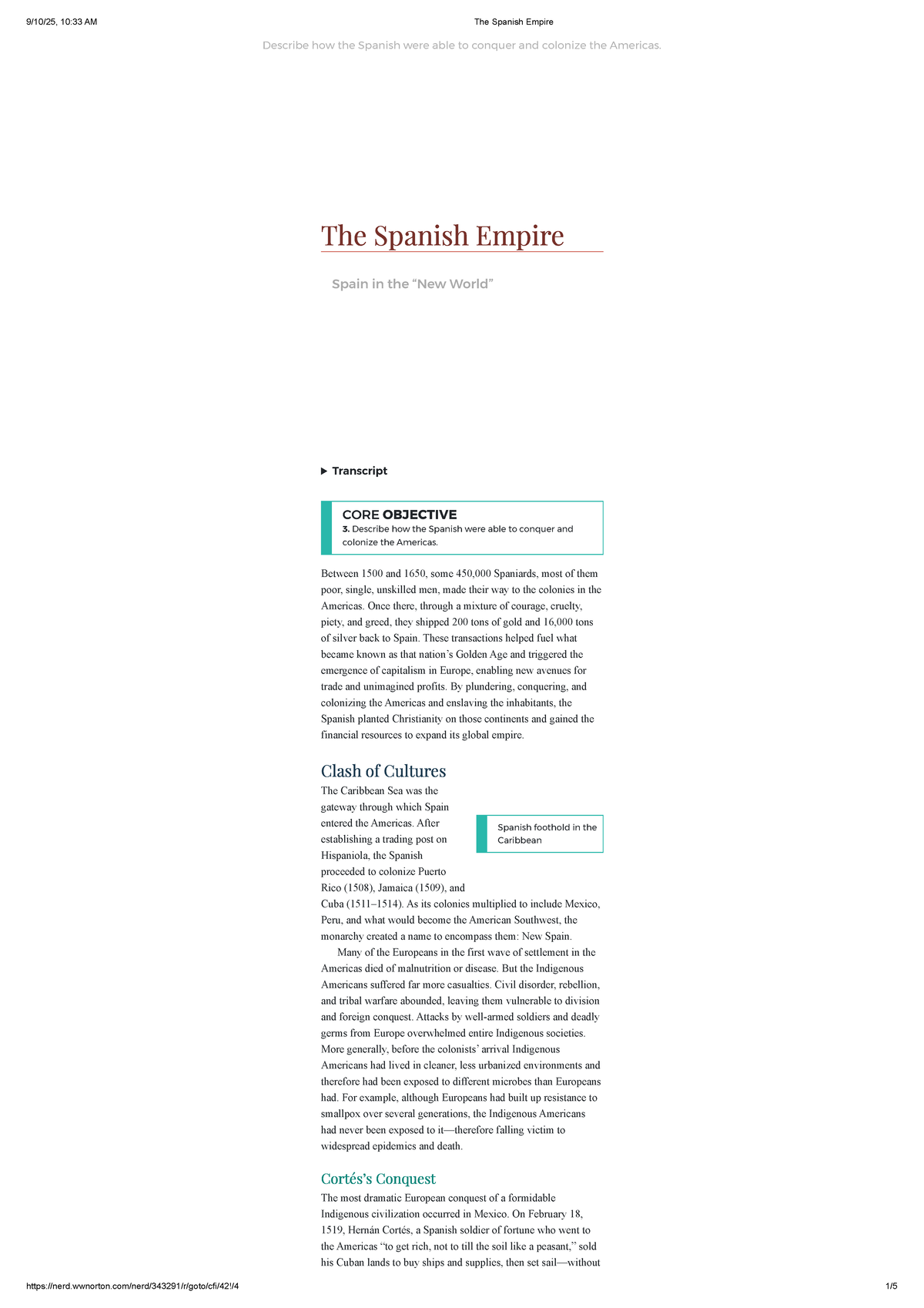 Spanish Conquest & Colonization of the Americas: An Overview - Studocu