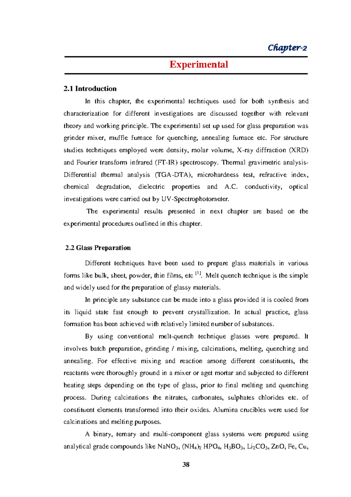 Glass Batch Calculations for Composite Glass Systems: Chapter 2 ...
