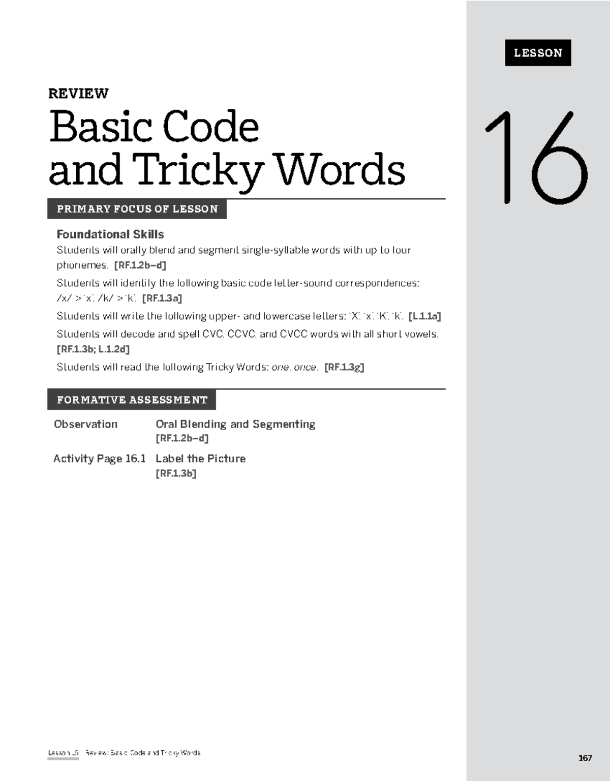 Lesson 16 Review: Basic Code & Tricky Words (Foundational Skills) - Studocu
