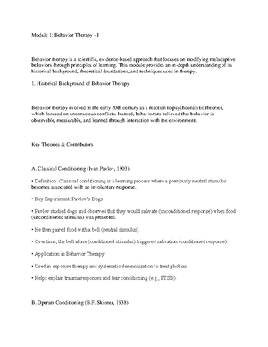 Module 3 - Exam Notes on CBT: History, Techniques, and Core Concepts ...