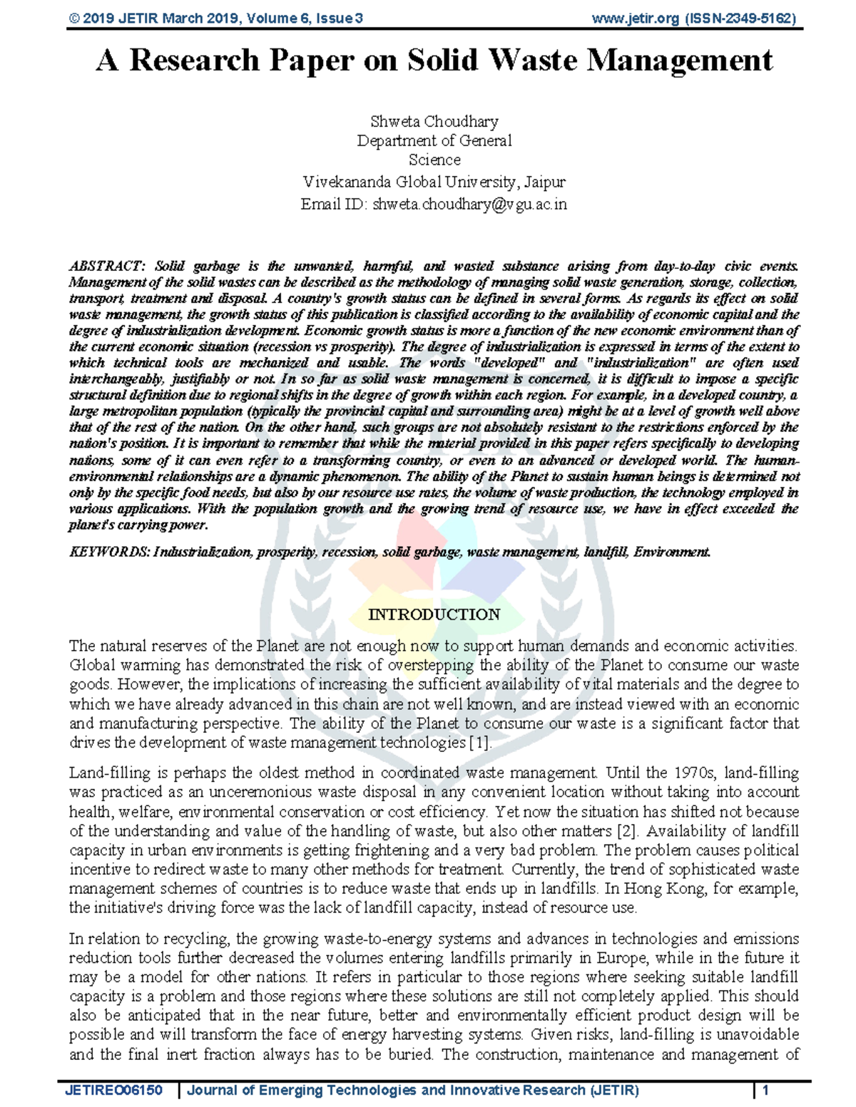 Solid Waste Management: Insights and Strategies for Effective Disposal - Studocu