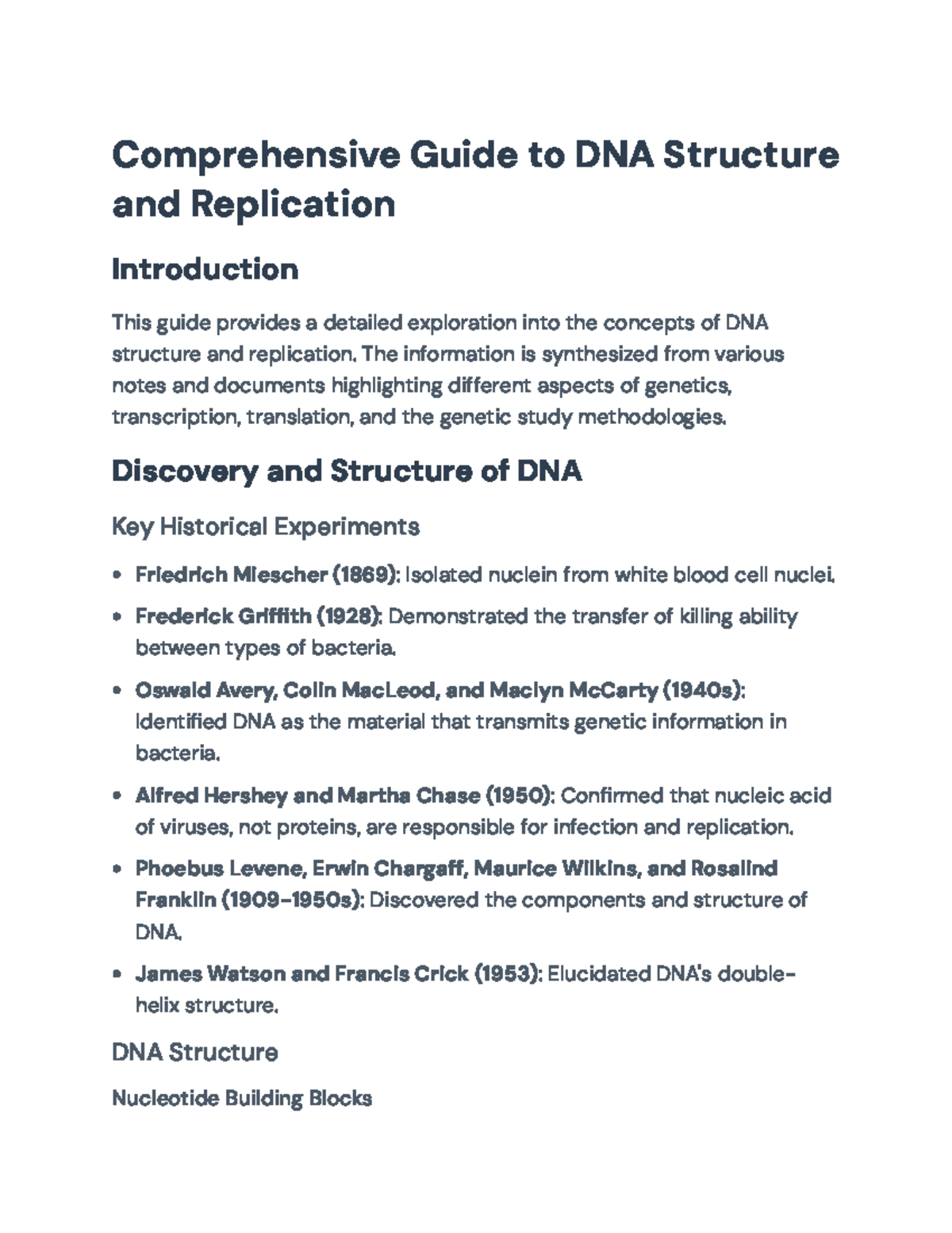 Comprehensive Guide to DNA Structure and Replication for Genetics 101 ...