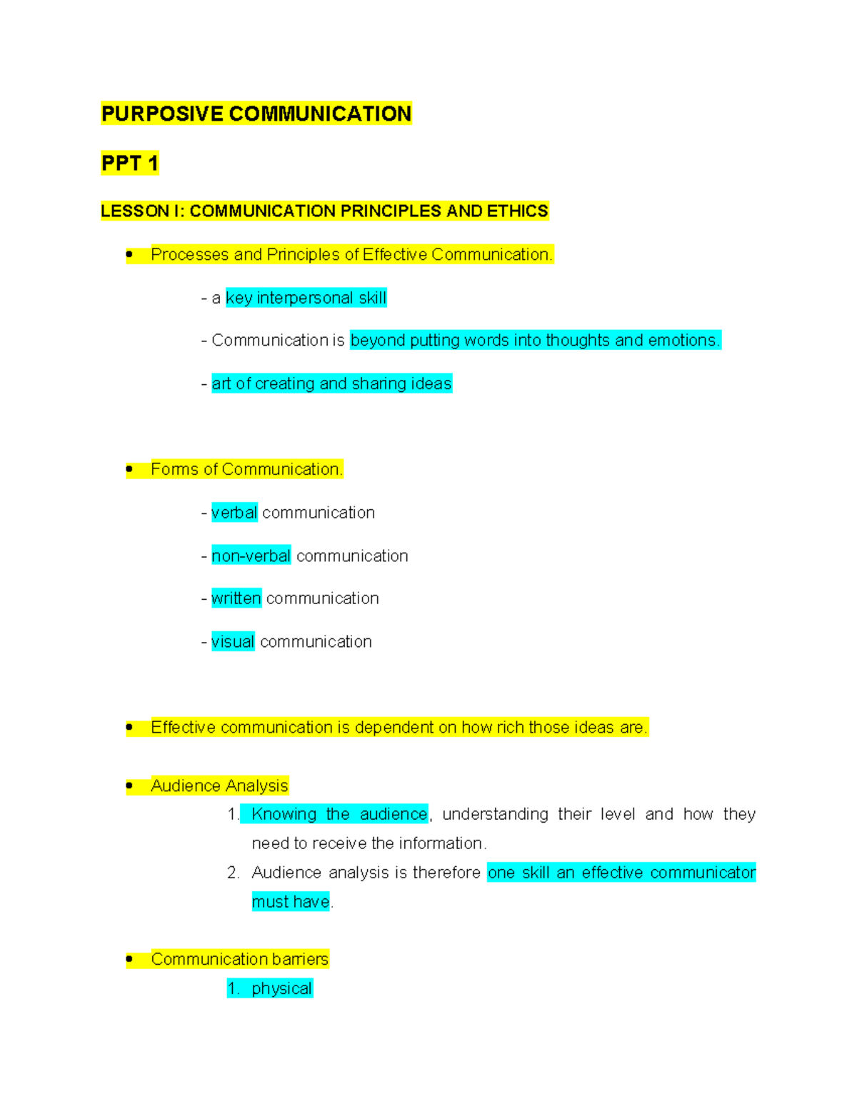 Purposive Communication (PCOM) Lesson 1: Principles & Ethics Review ...