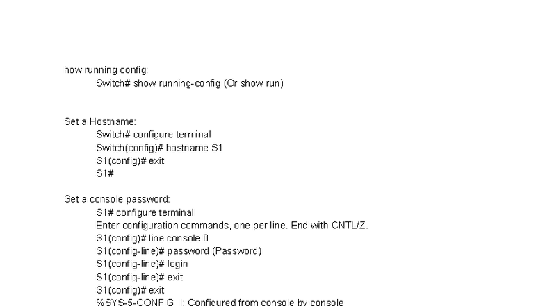 Cyber Security Notes: Configurations and Device Setup Guide - Studocu