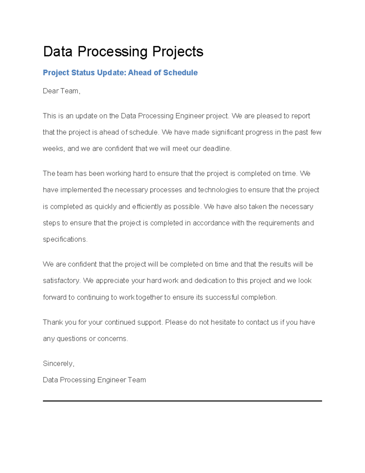 Data Processing Projects Status Updates: Progress & Challenges - Studocu