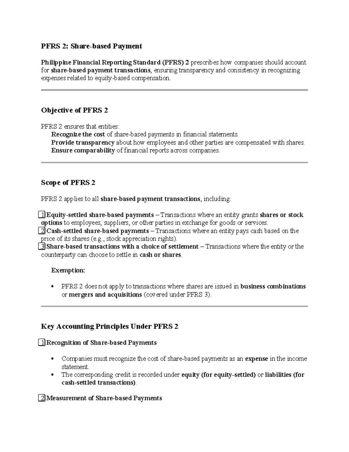 PFRS 2 - Share-Based Payment - PFRS 2: Share-based Payment Philippine ...