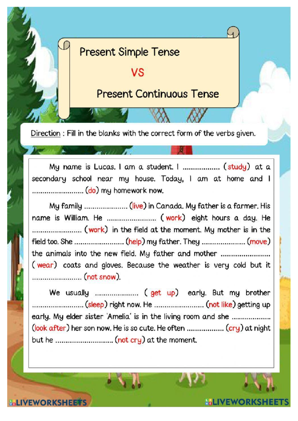 Present Simple vs Present Continuous: Fill in the Blanks Exercise - Studocu