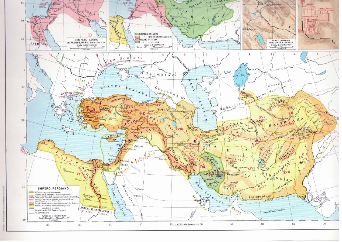 Persiani: Mappa dell'Impero Persiano e delle Satrapie - Studocu
