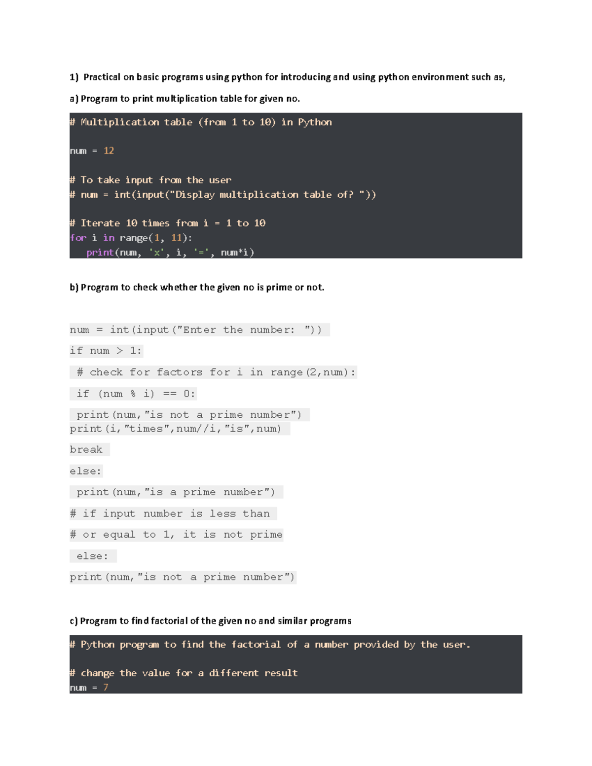 AI Practical - Python Programming Exercises and Concepts - Studocu