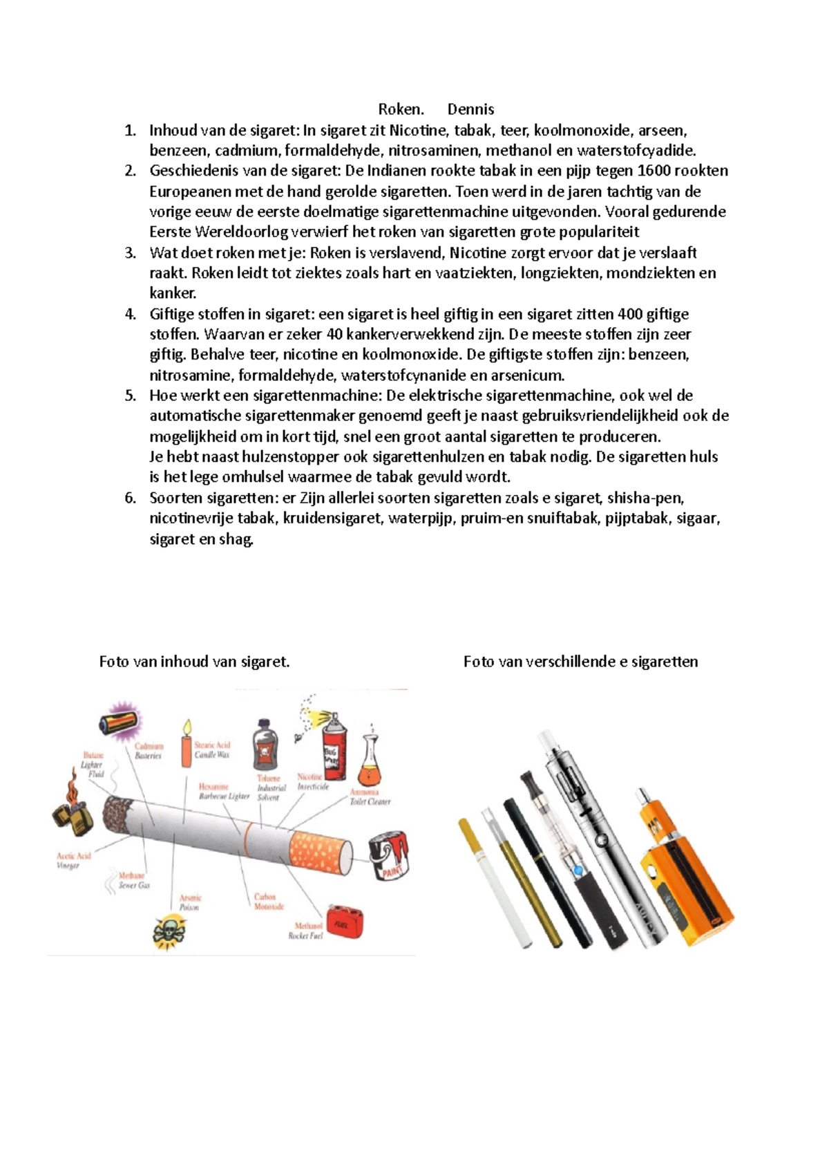 Roken en Sigaretten: Inhoud, Geschiedenis en Gevaren (CS101) - Studeersnel