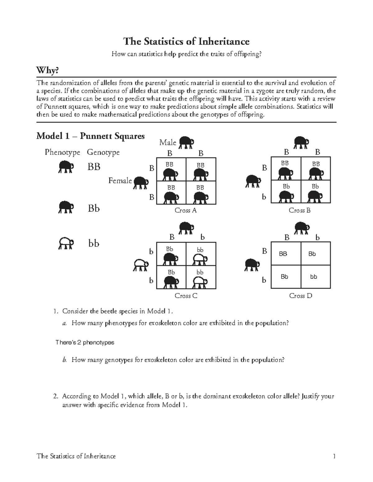 Statistics of Inheritance: Predicting Offspring Traits in Bio 19 - Studocu