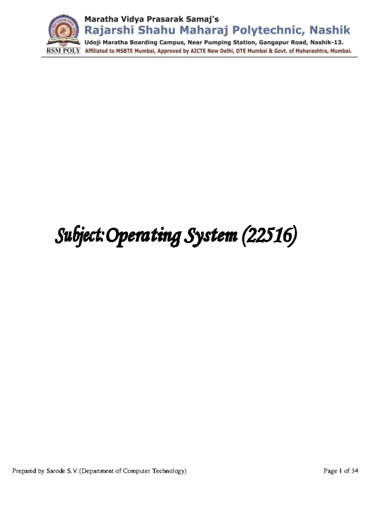 Operating System Overview and Concepts - Course 22516 - Studocu