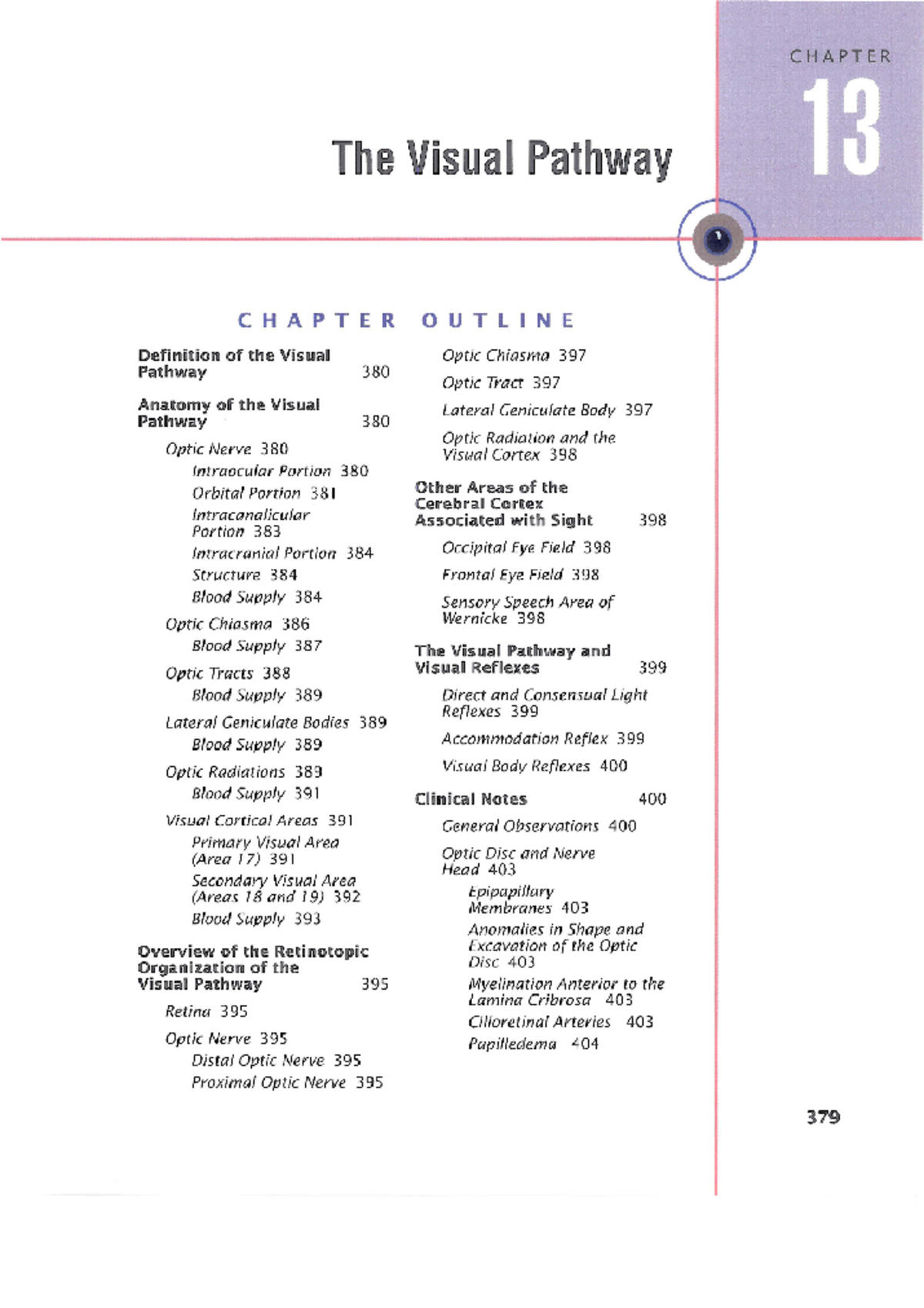 The Visual Pathway- Optic chiasm - The Visual Pathway CHAPTER OUTLINE ...