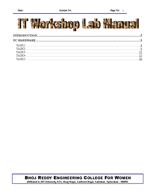 ITWS Lab Manual - IT Workshop Lab Manual Objective: The IT Workshop for ...