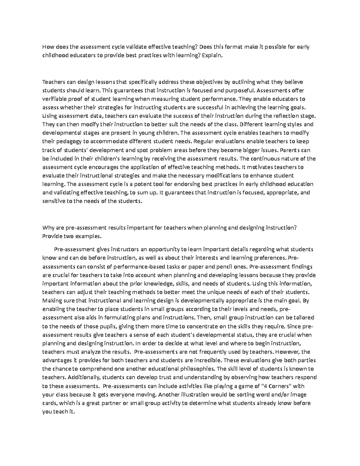Topic 1 dq1 and 2 ece-230 - How does the assessment cycle validate ...