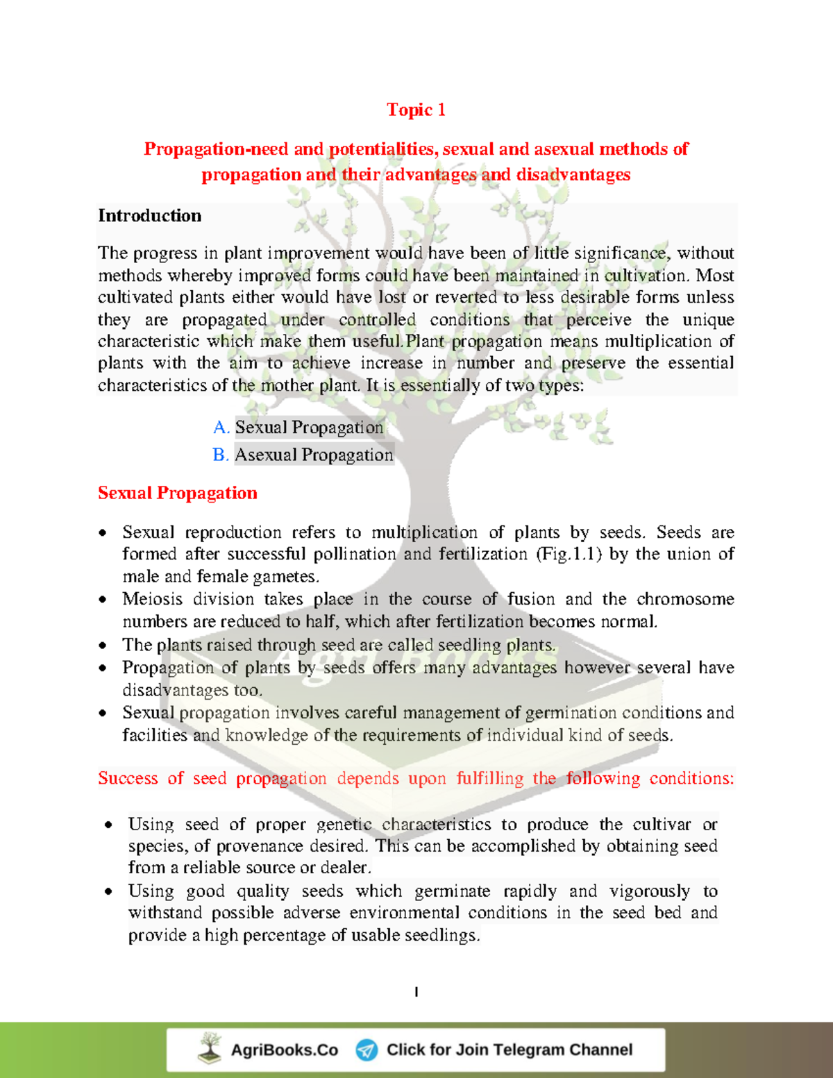 Plant Propagation & Nursery Management: Sexual vs Asexual Methods - Studocu
