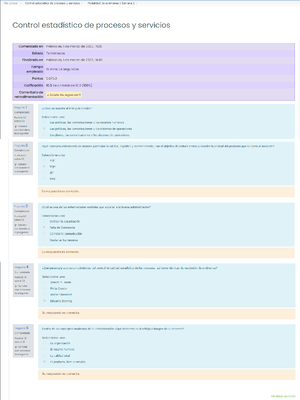 Modalidad de exámenes Semana 4 Control Estadistico DE Procesos Y Servicios - Control estadístico ...