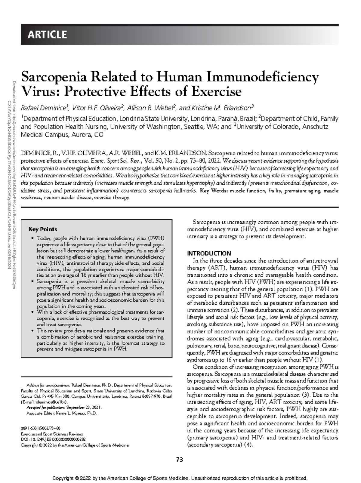 Sarcopenia related to human immunodeficiency - Sarcopenia Related to Human Immunodeficiency ...