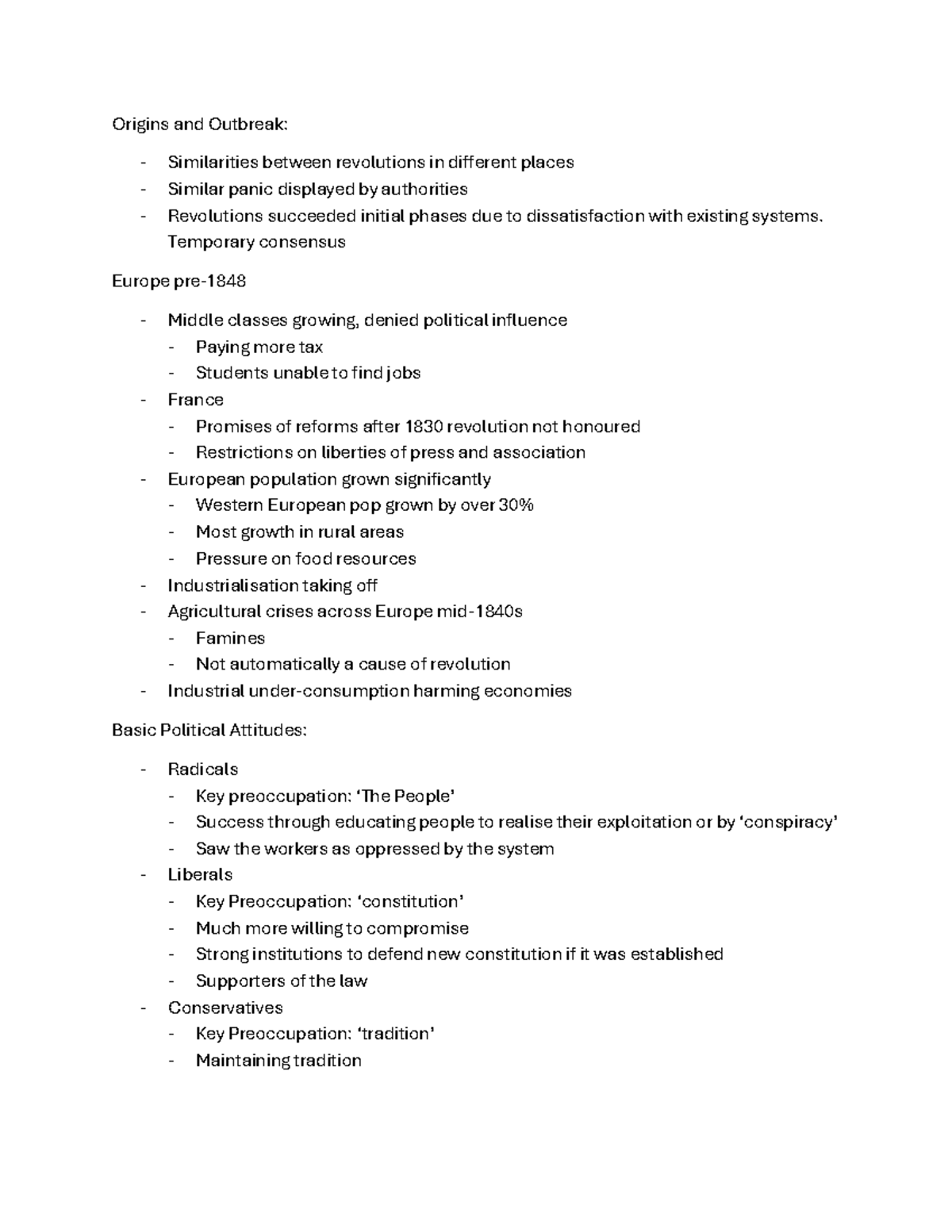 HIST136 - Analyzing the 1848 Revolutions: Causes and Outcomes - Studocu