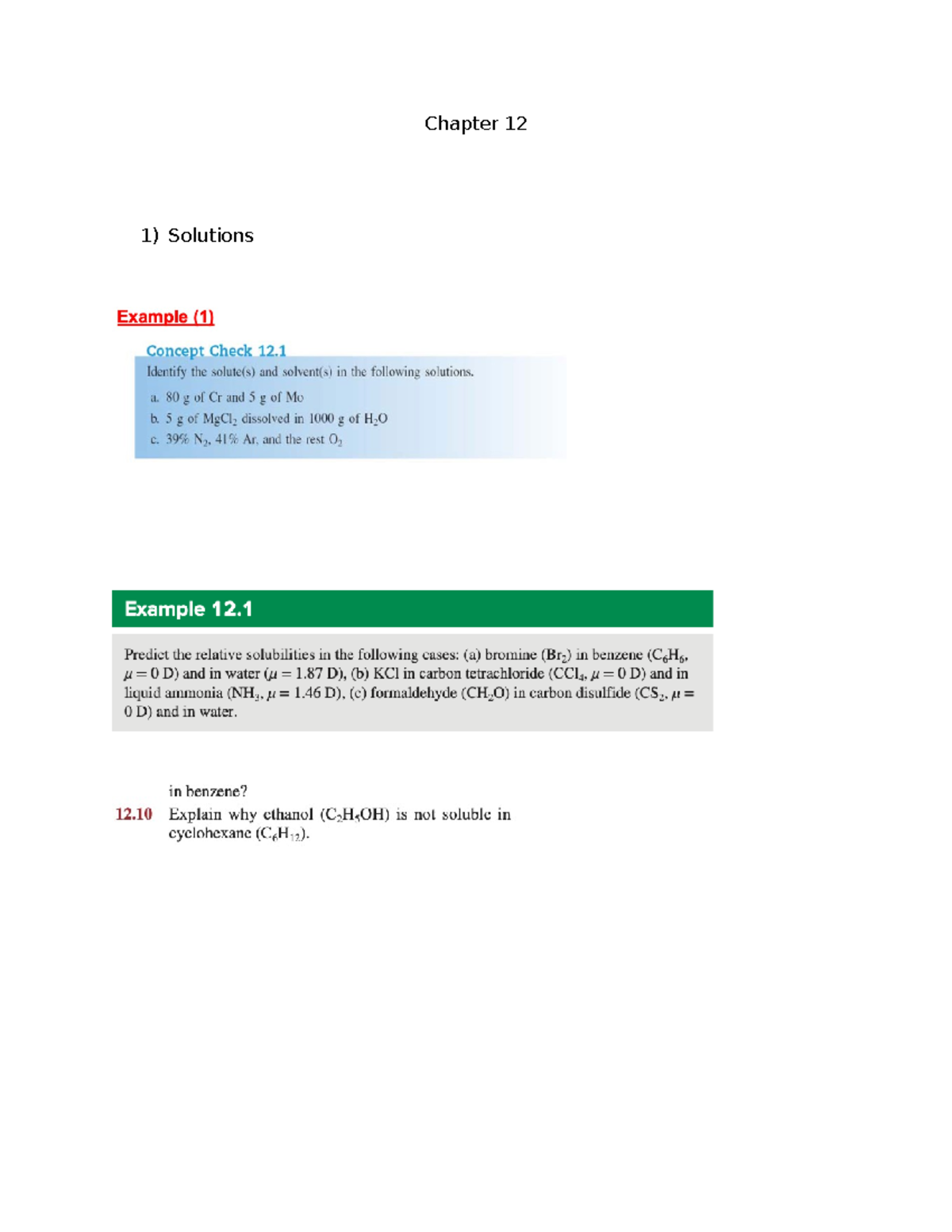 Chapter 12 problems - practice - Chapter 12 1) Solutions 2) Henry’s law 4) Vapor pressure 12 How ...