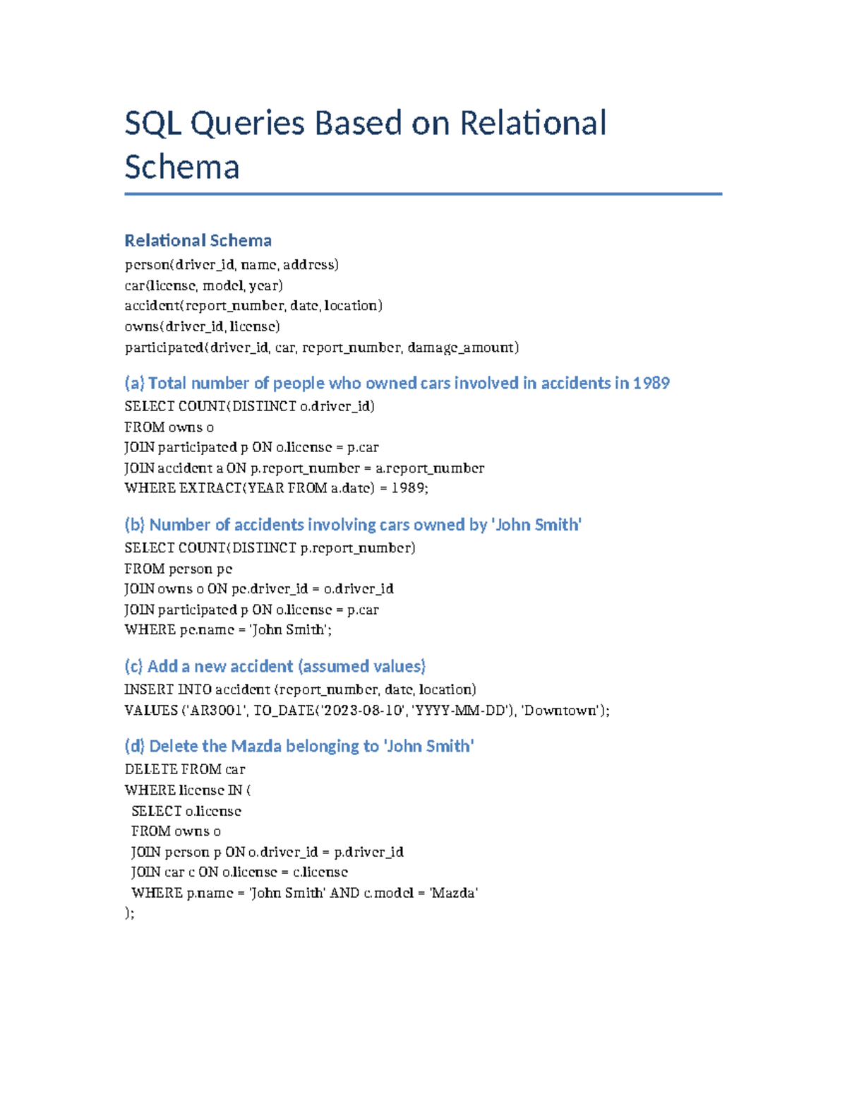 SQL Queries for Relational Schema: Library Database Analysis - Studocu