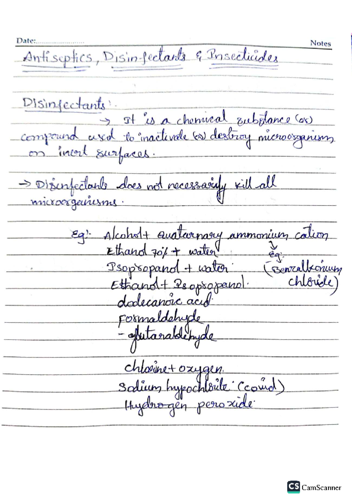 Antiseptic, Disinfectant, Insecticides - Bachalore in Nursing - Date ...
