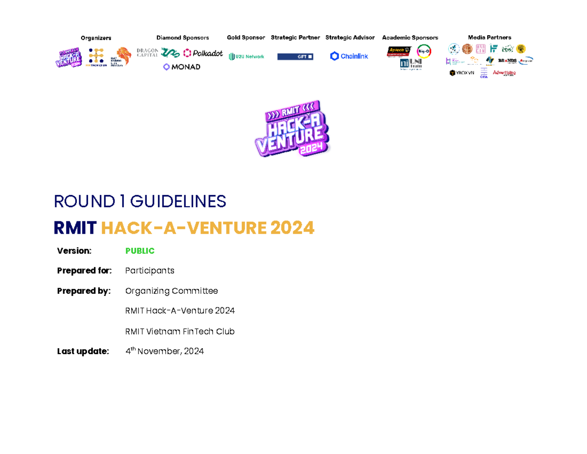 [ Public] Hack-A-Venture 2024 - Round 1 Guidelines - ROUND 1 GUIDELINES ...