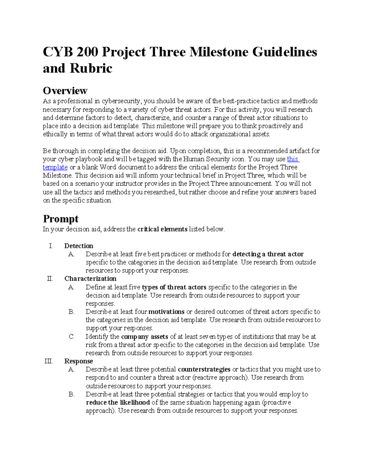 CYB 200 Project Three Milestone: Threat Actor Detection & Response ...
