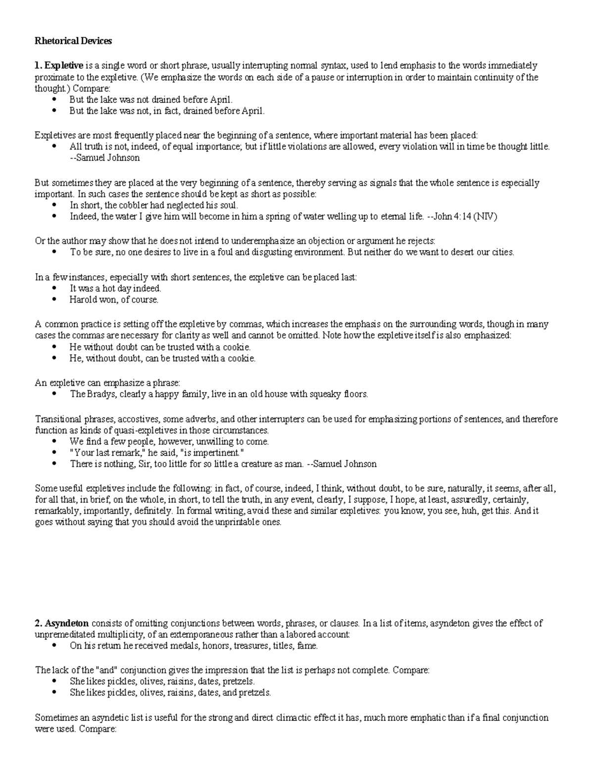 Rhetorical Devices: Key Concepts and Examples for Writing Skills - Studocu