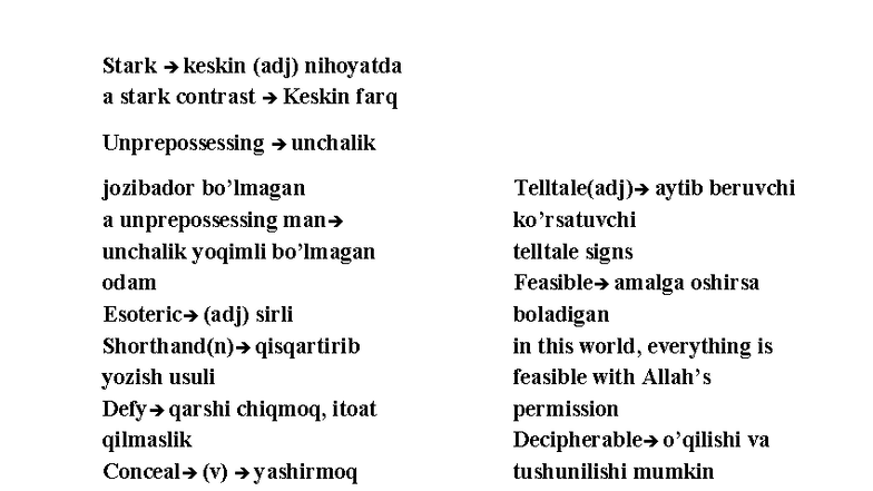 Stark Keskin Farq: Vocabulary and Meaning Analysis - Studocu