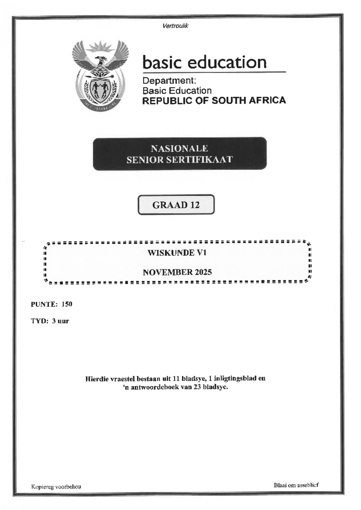 Mathematics P1 Final Exam Nov 2025 - Grade 12 NSS - Studocu