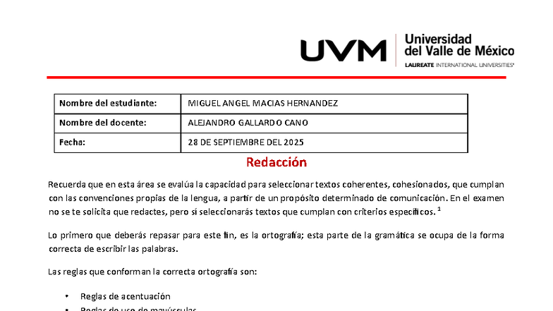 Actividad 5: Redacción y Ortografía - CENEVAL 2025 - Studocu