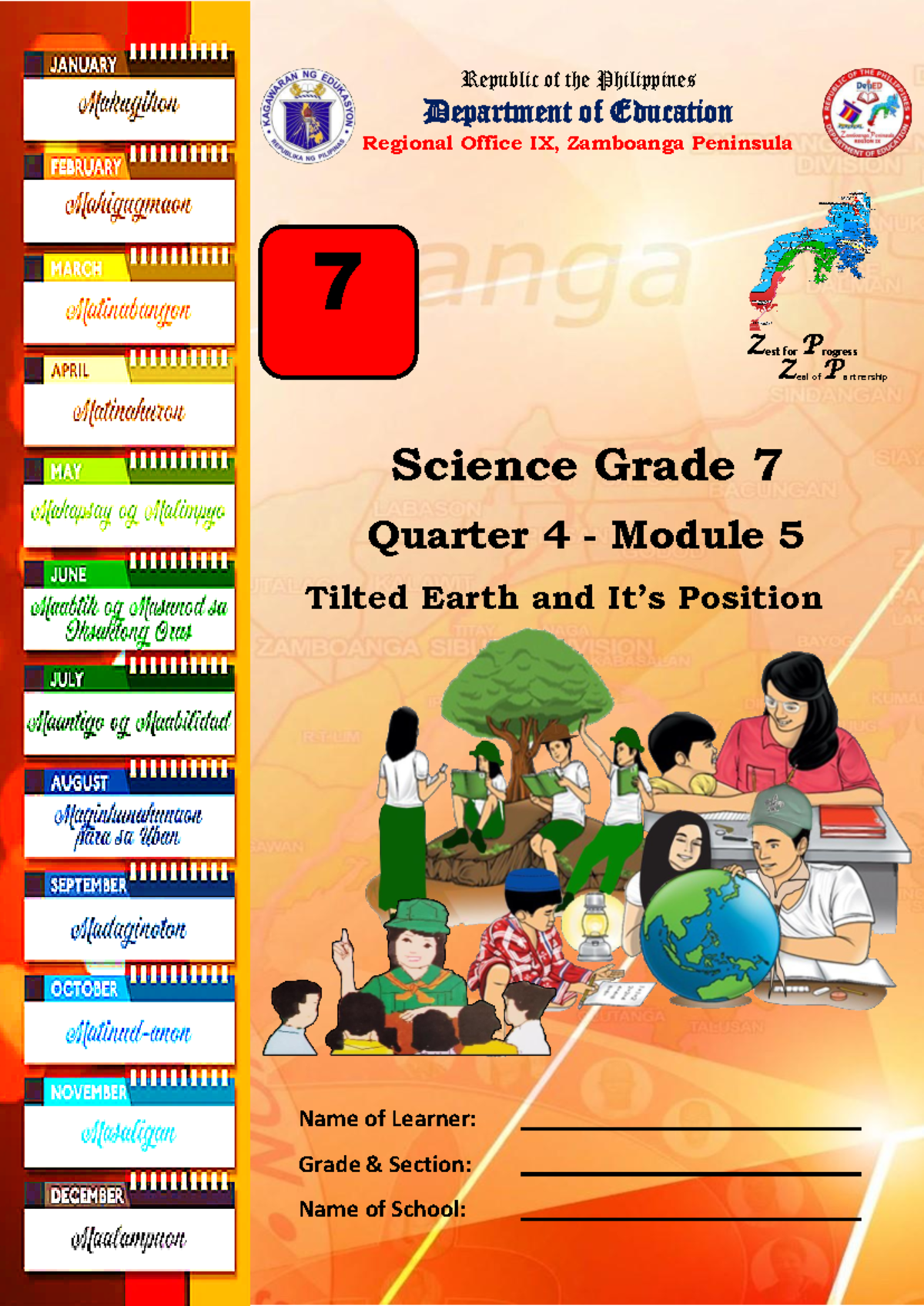Science Grade 7 Q4: Module 5 - Understanding Earth's Tilt and Position ...