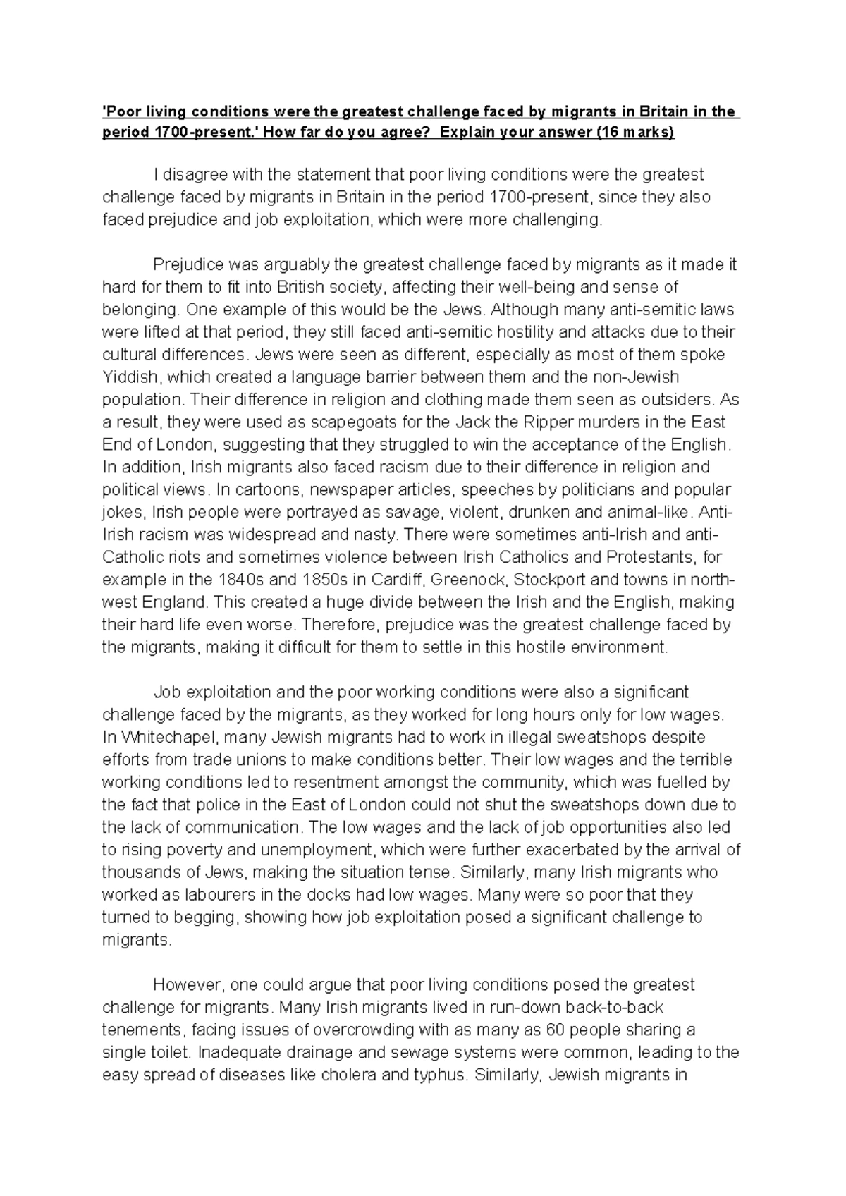 Edexcel History Paper 1 Migration 2023 - P72390A0116 Turn over P72390A ...