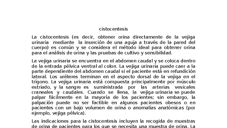 Técnicas de Cistocentesis y Sondaje en Medicina Veterinaria (Anatomía ...