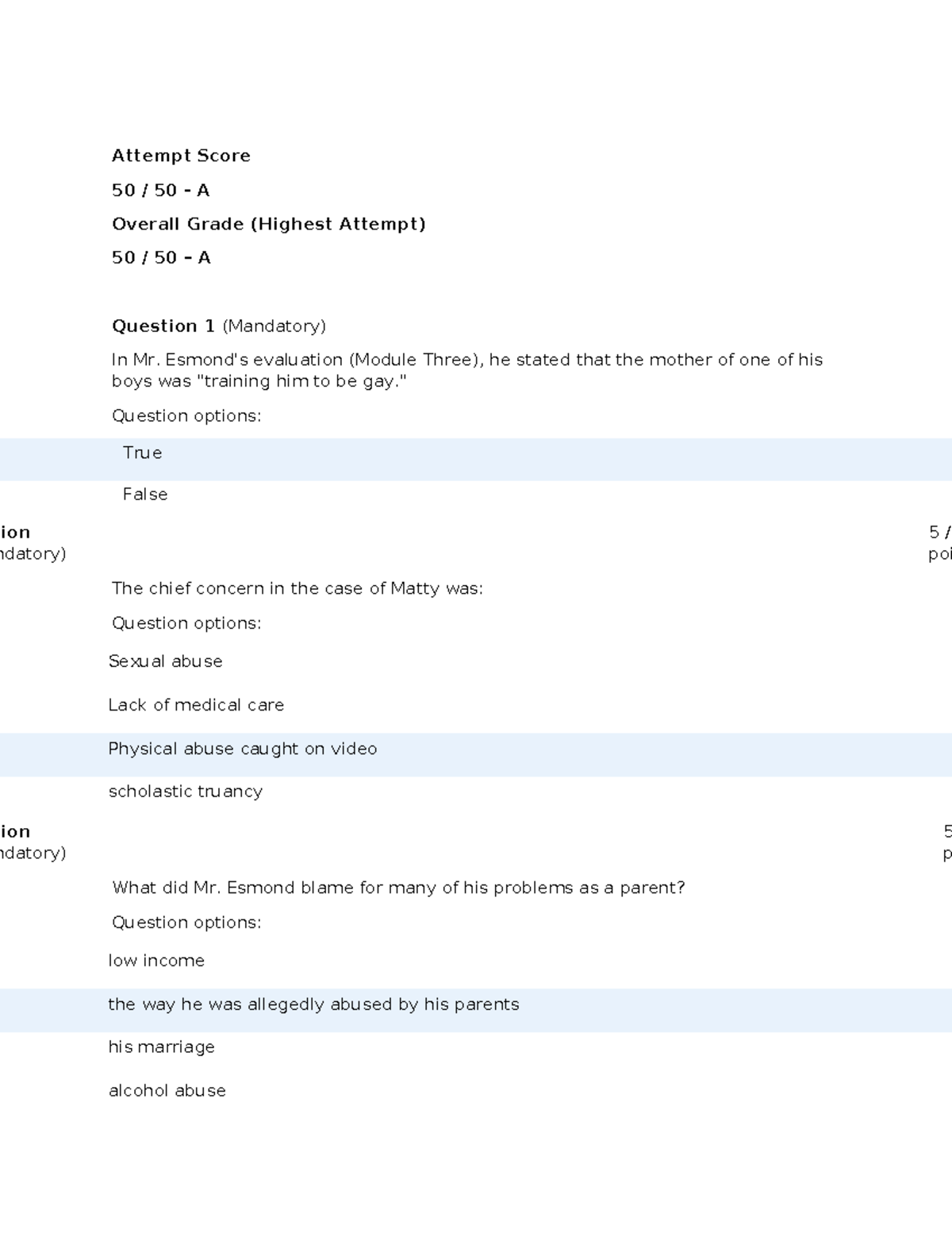 Quiz 4.3: Insights from Modules Three and Four - Studocu