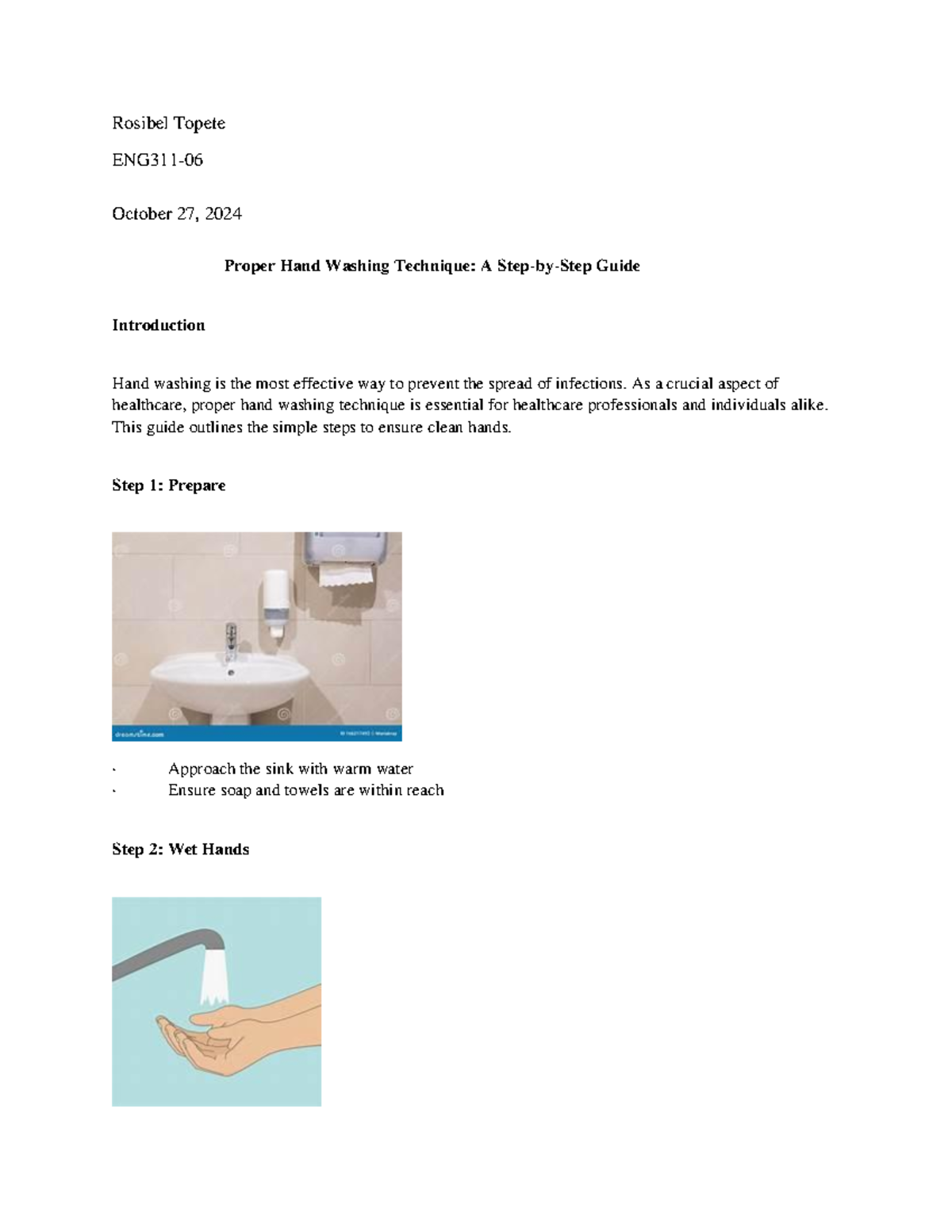 ENG311-06 Week 8: Proper Hand Washing Technique Guide - Studocu