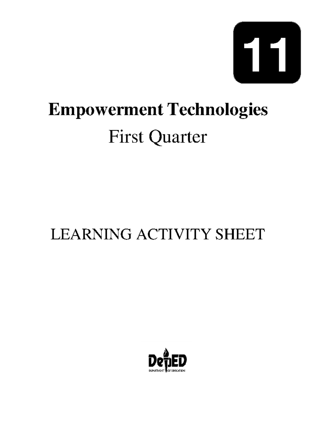 Module - EMP TECH - Empowerment Technologies First Quarter LEARNING ...