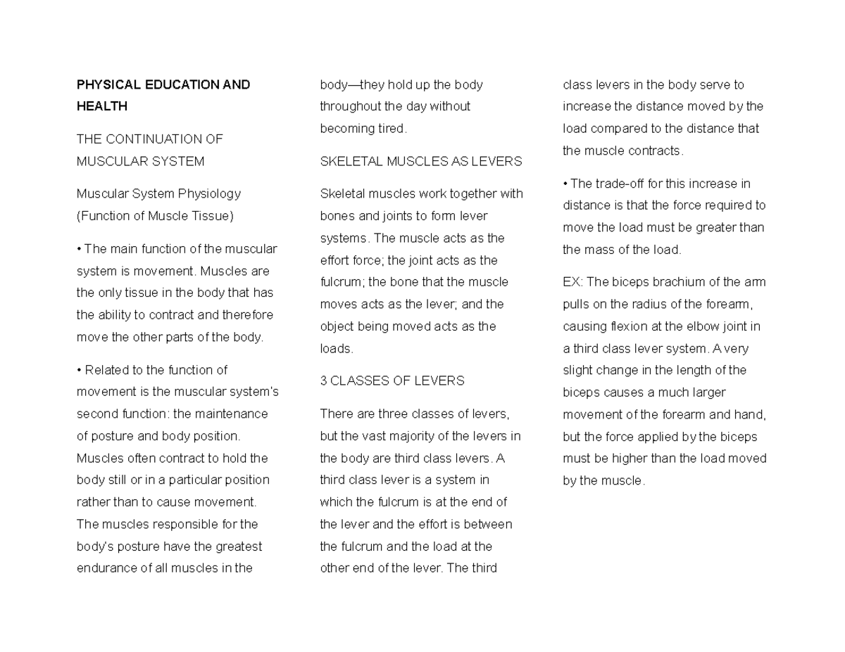 PE&H6 - Lecture notes 6 - Physical Education - Studocu