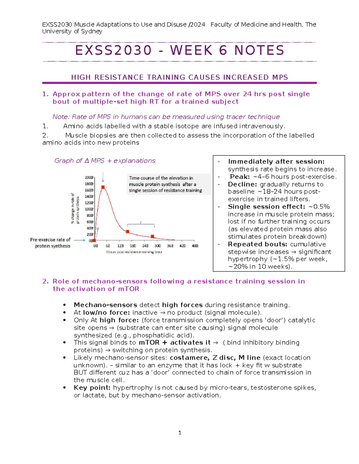 EXSS2030 Week 6 Notes: Muscle Adaptations to High Resistance Training ...
